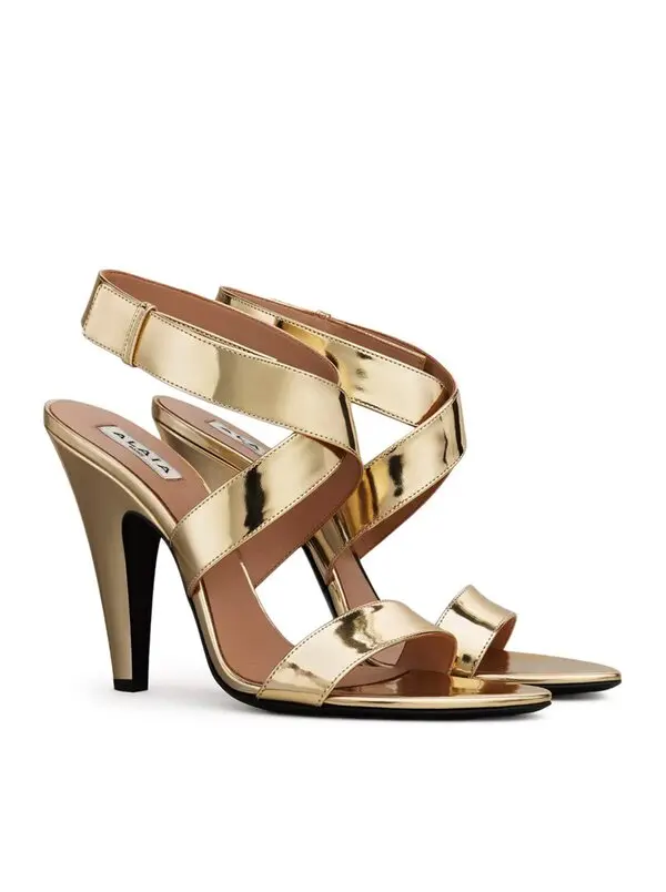 Alaïa Mirror-effect Conical Heel Sandals - Silver