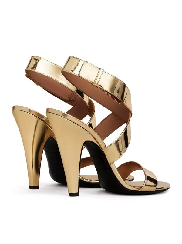 Alaïa Mirror-effect Conical Heel Sandals - Silver