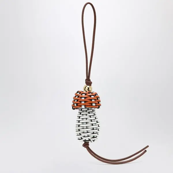 Loewe Mushroom Pendant In Leather - White