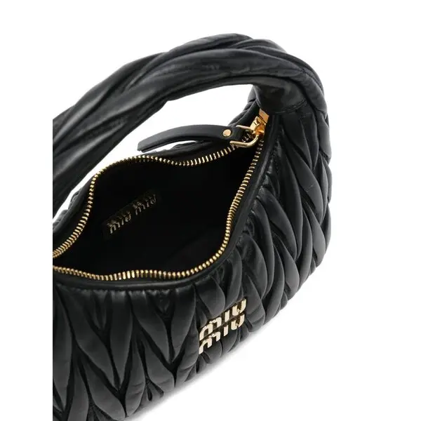 Miu Miu Calf Leather Shoulder Bag - Black