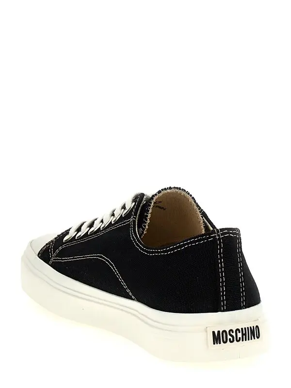 Moschino Canvas Lace-up Square Toe Sneakers