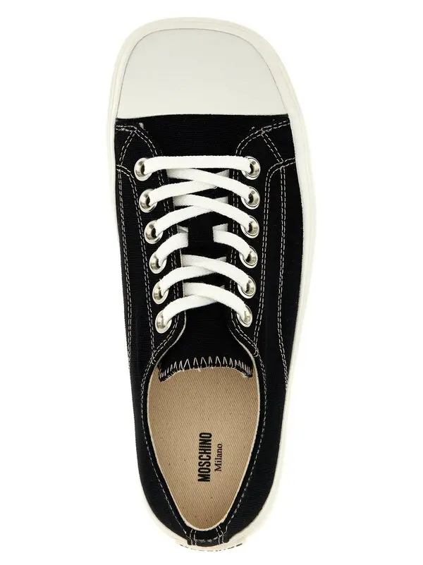 Moschino Canvas Lace-up Square Toe Sneakers