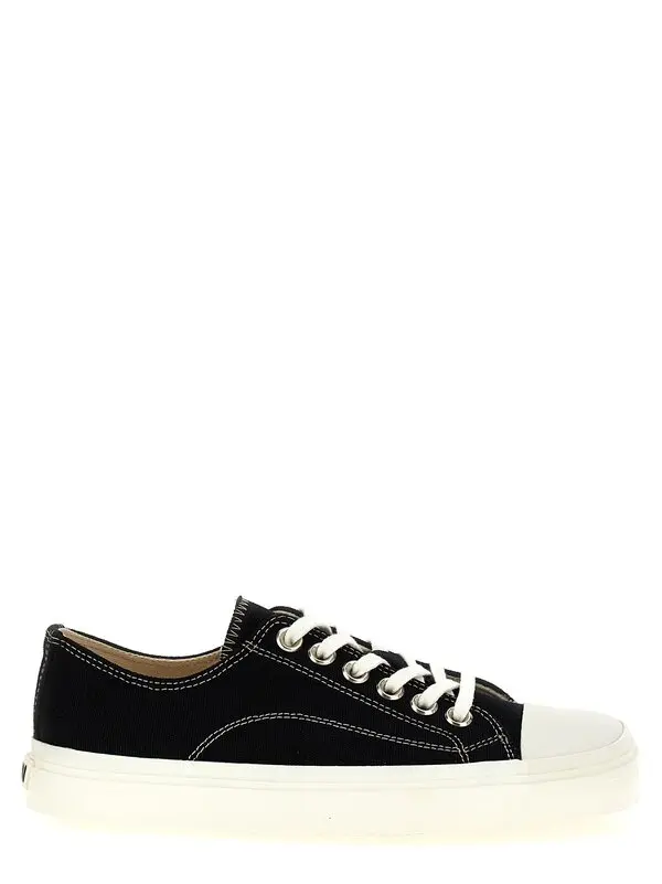 Moschino Canvas Lace-up Square Toe Sneakers - Black