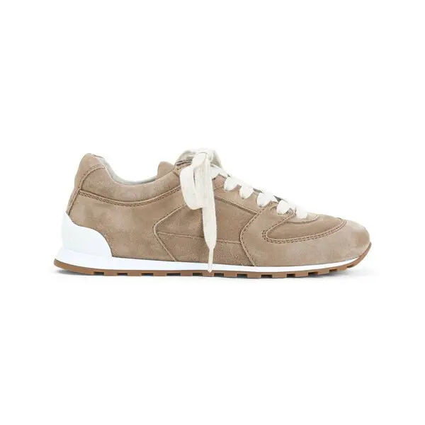 Brunello Cucinelli Antelope Suede Lace Up Sneakers - Brown