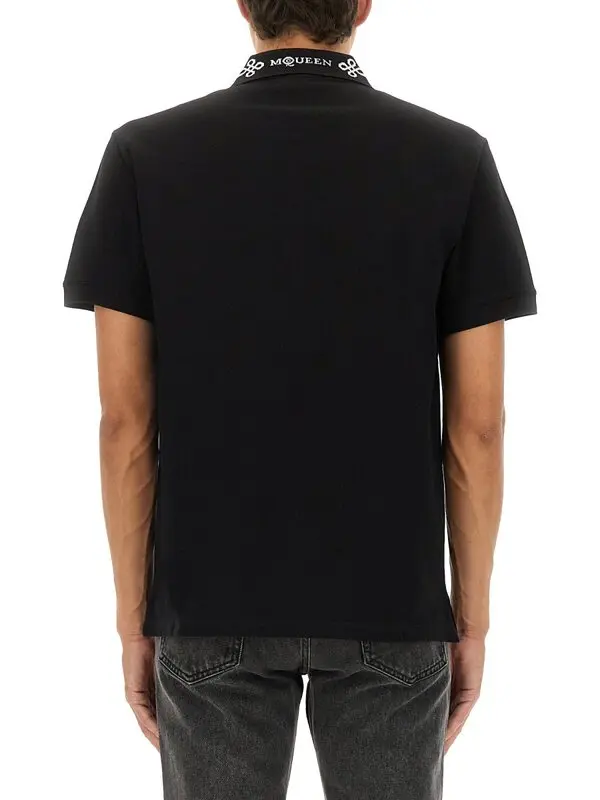 Alexander McQueen Polo Shirt With Logo On The Collar