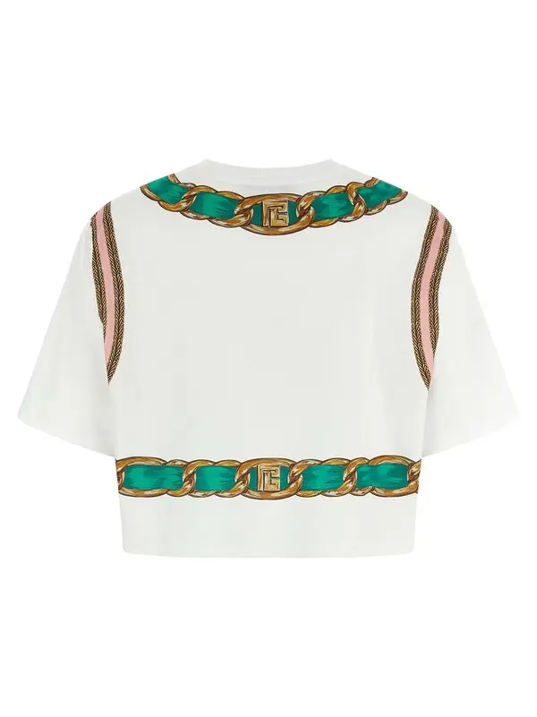 Balmain Printed Cropped T-shirt