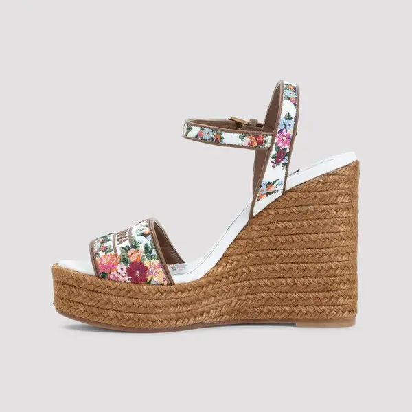 Dolce & Gabbana Floral Wedge Sandals - Multicolor