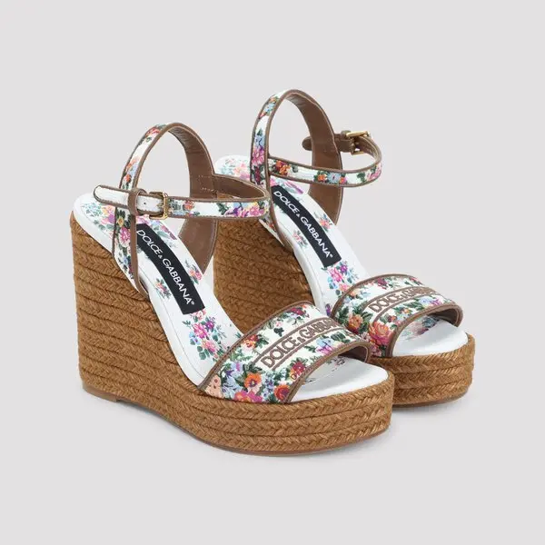 Dolce & Gabbana Floral Wedge Sandals - Multicolor