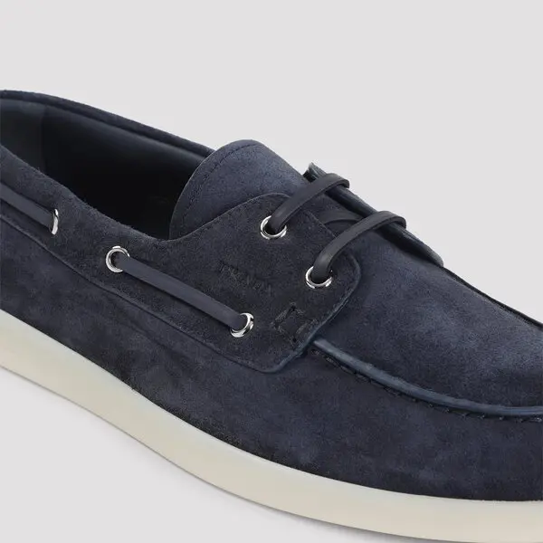Prada Allacciate Lace-up Suede Shoes - Blue