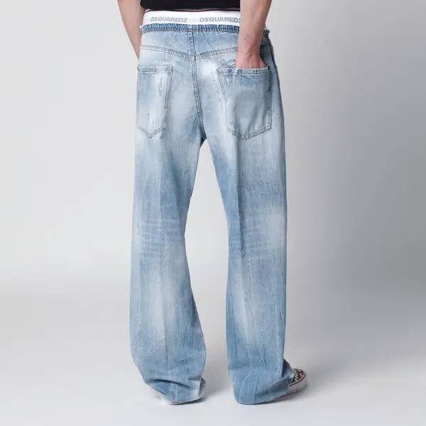 Dsquared2 Light Wash Distressed Denim Jogger Jeans