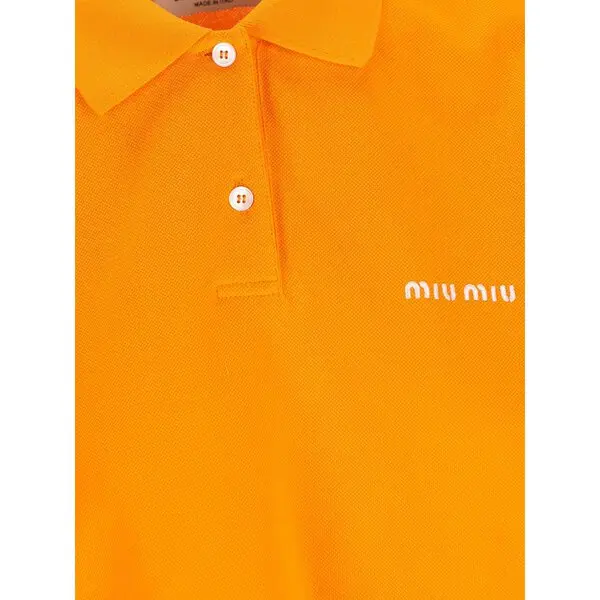 Miu Miu Cotton Piqué Polo Shirt With Embroidered Logo