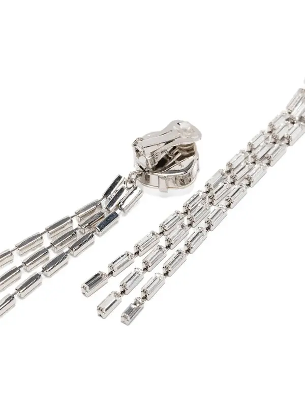 Alessandra Rich Crystal Tasseled Drop Earrings