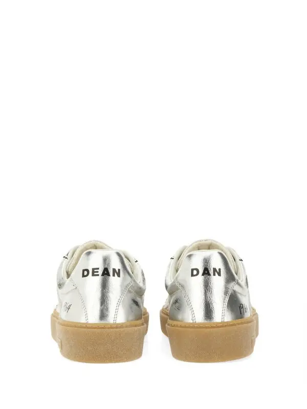 Dsquared2 Metallic Leather Lace-up Sneakers - Silver