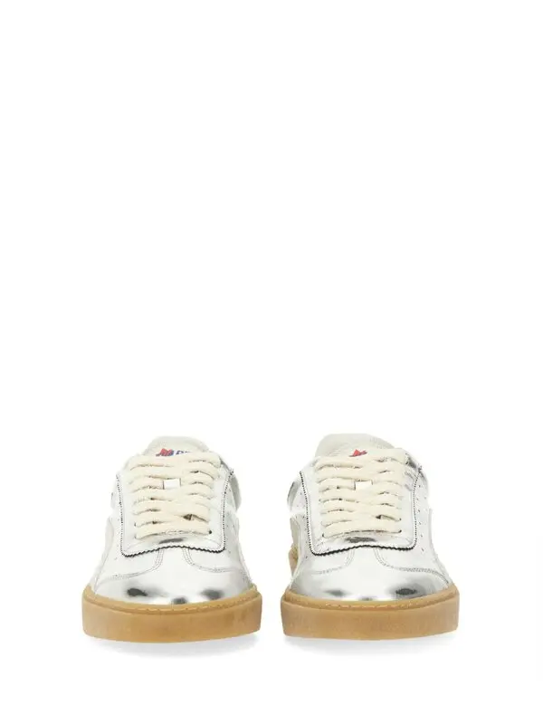 Dsquared2 Metallic Leather Lace-up Sneakers - Silver