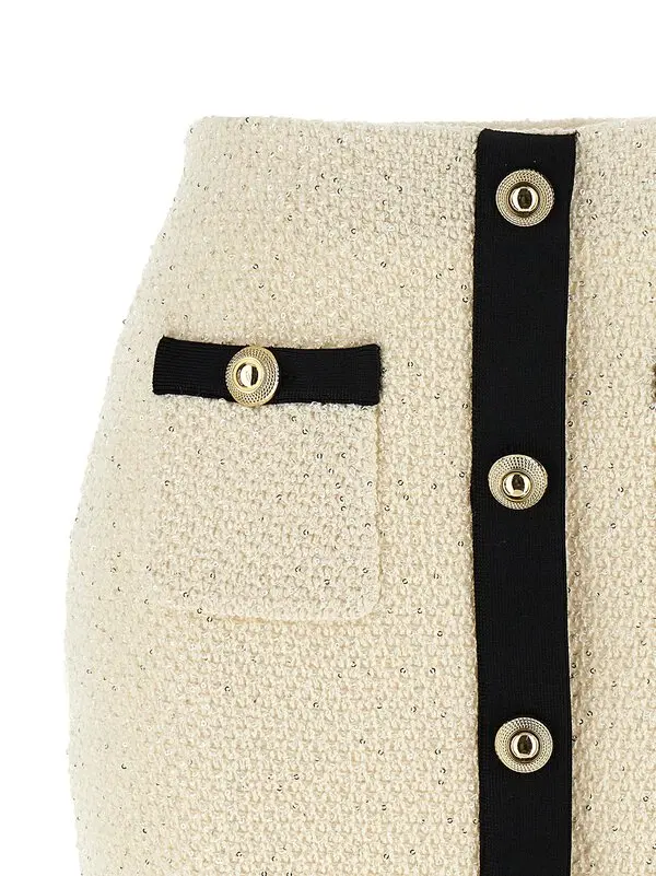 SELF-PORTRAIT Sequin Knit Mini Skirt
