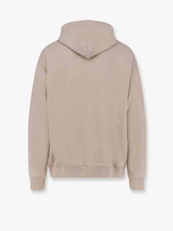 Off-White Cotton Hoodie With Frontal Logo Print - Multicolor