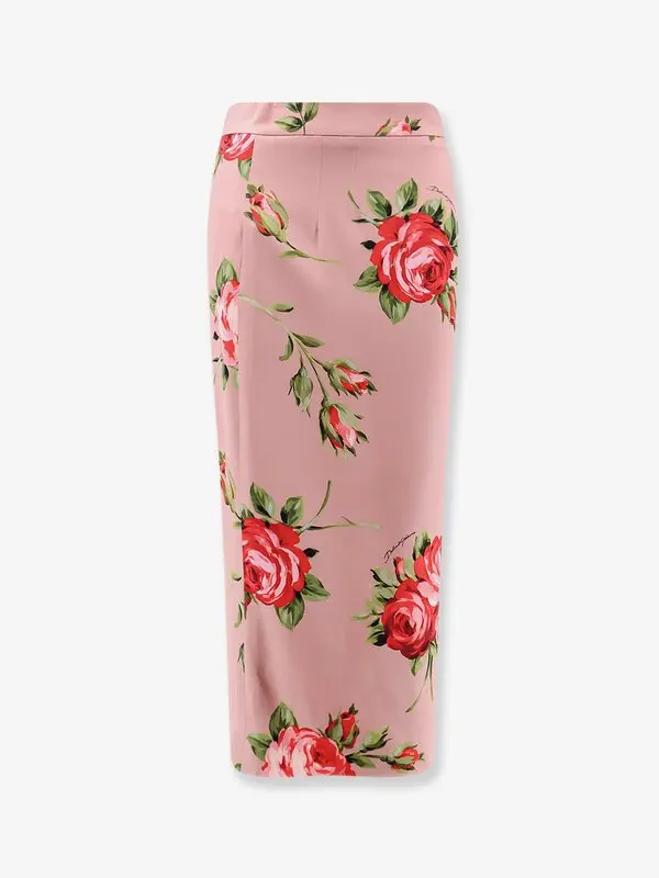 Dolce & Gabbana Floral Print Silk Blend Skirt - Multicolor