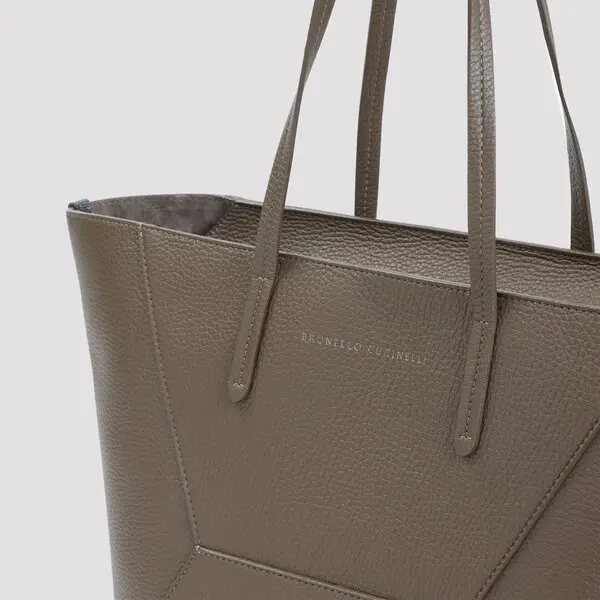 Brunello Cucinelli Duo Medium Grained Leather Bag - Brown