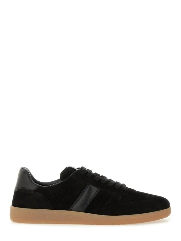 TOM FORD Leather Sneakers With Logo Detail - Black