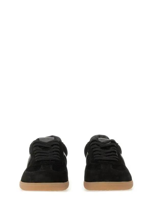 TOM FORD Leather Sneakers With Logo Detail - Black