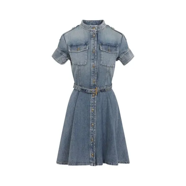 Alexander McQueen Denim Mini Dress - Blue