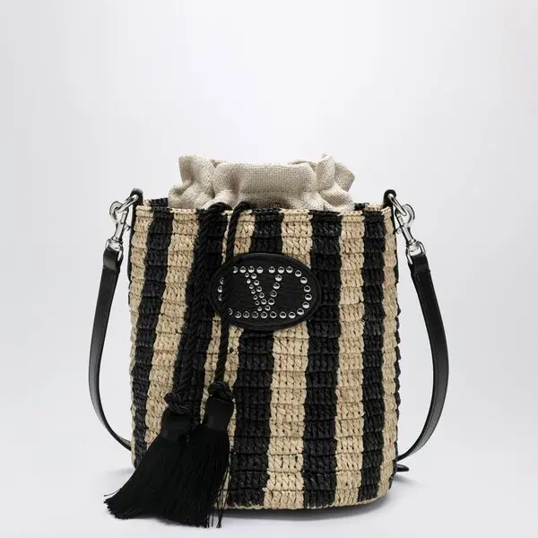 Valentino Garavani Small Raffia Bucket Bag