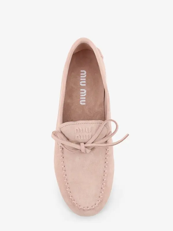 Miu Miu Suede Loafers With Bow Detailing - Multicolor