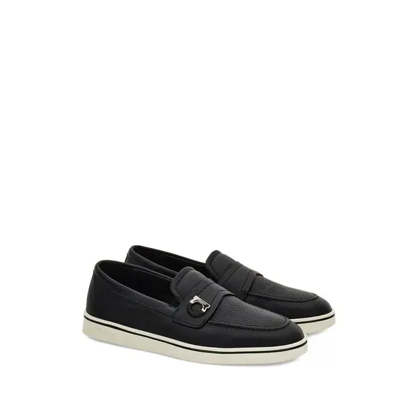 FERRAGAMO Deer Skin Loafers - Black