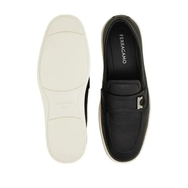 FERRAGAMO Deer Skin Loafers - Black