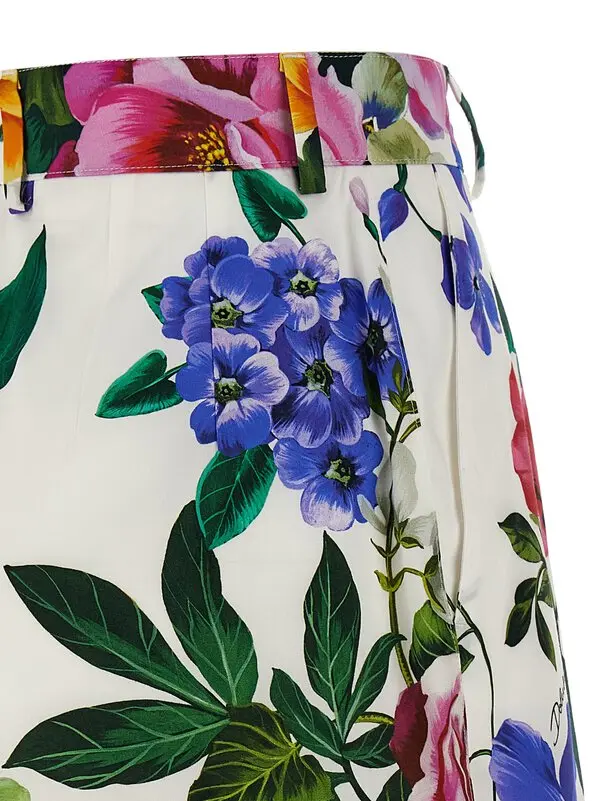 Dolce & Gabbana Bouquet' Print Cotton Bermuda Shorts
