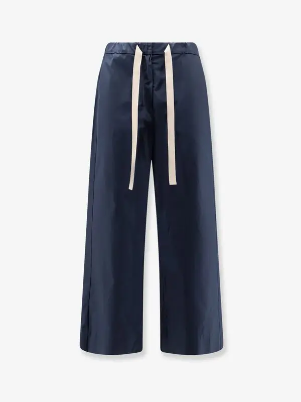 Max Mara Wide Leg Cotton Trousers - Multicolor