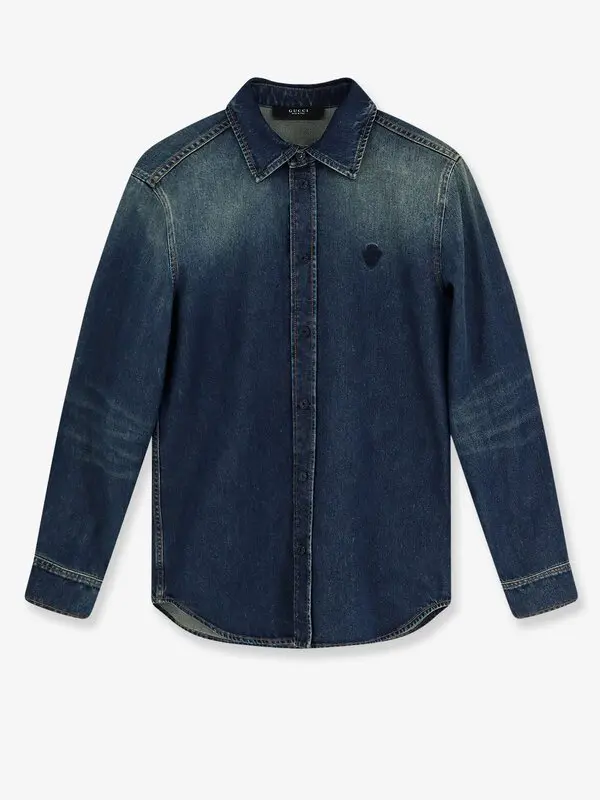 Gucci Certified Washed Cotton Denim Shirt - Blue