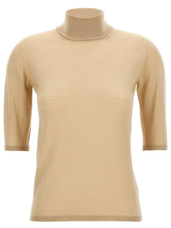 Max Mara Cecina Wool Turtleneck Sweater - Cream