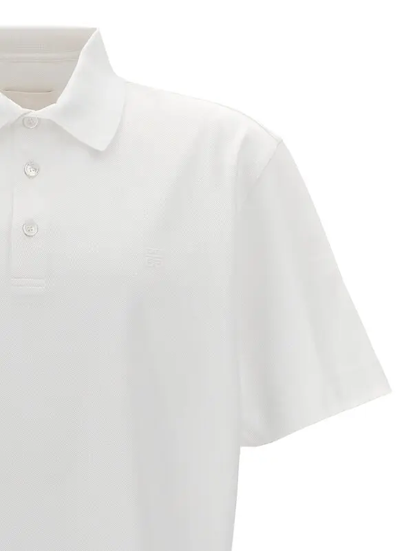 Givenchy Logo Embroidery Polo Shirt - White
