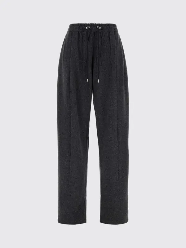 Prada Wool And Cashmere Drawstring Trousers - Gray