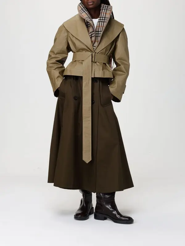 Burberry Cropped Cotton Jacket With Check Quilting