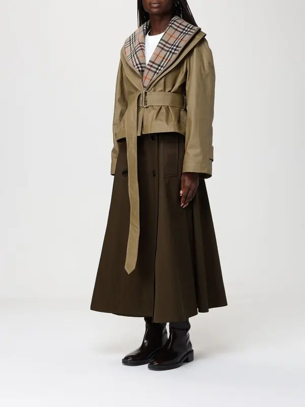 Burberry Cropped Cotton Jacket With Check Quilting