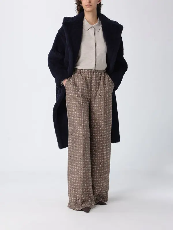 Max Mara Wide Leg Printed Silk Trousers - Multicolor