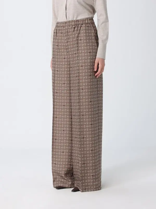 Max Mara Wide Leg Printed Silk Trousers - Multicolor