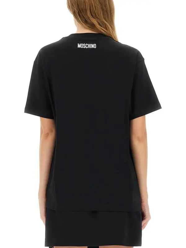 Moschino Cotton Smiley Face T-shirt - Black