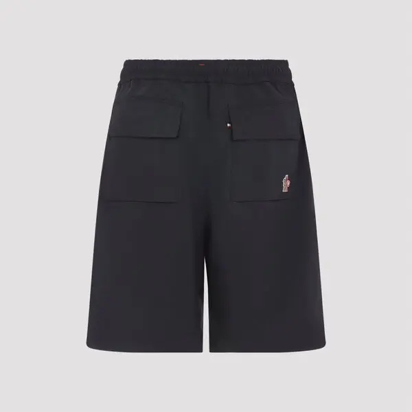 Moncler Polyester Shorts With Elastic Waist And Zipped Fastening - Black