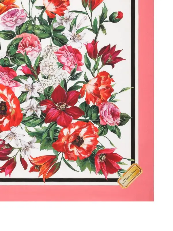 Dolce & Gabbana Silk Twill Floral Print Scarf - Multicolor