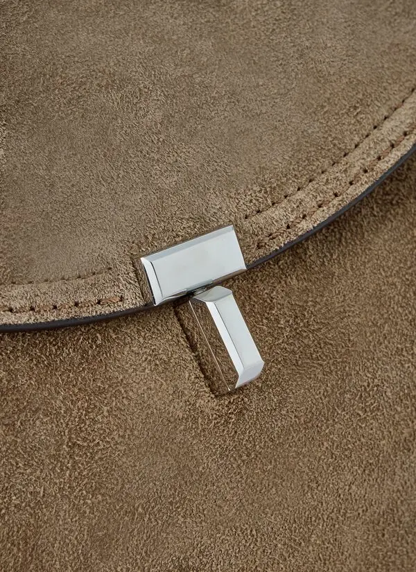TOTEME T-lock Suede Top Handle Bag - Brown