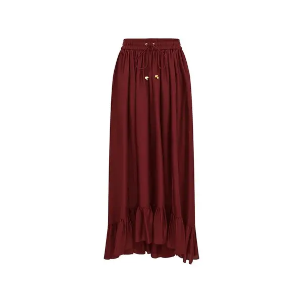 Zimmermann Pleated Skirt With Ruffle Hem - Red