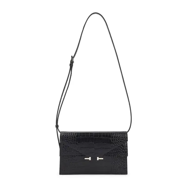 TOM FORD Soft Printed Croco Mini Bag - Black