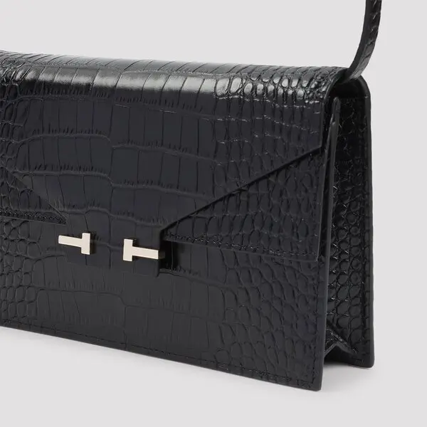 TOM FORD Soft Printed Croco Mini Bag - Black