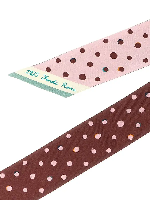 Fendi Double-sided Silk "wrappy" Bandeau With "falena Dots" Print - Multicolor
