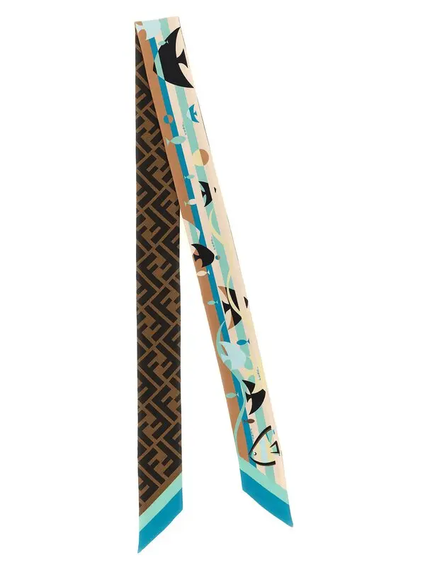 Fendi Double-sided Silk "wrappy" Bandeau With "falena Dots" Print - Multicolor