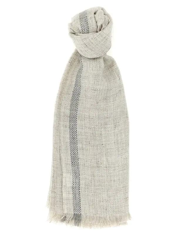 Brunello Cucinelli Linen Scarf - Gray