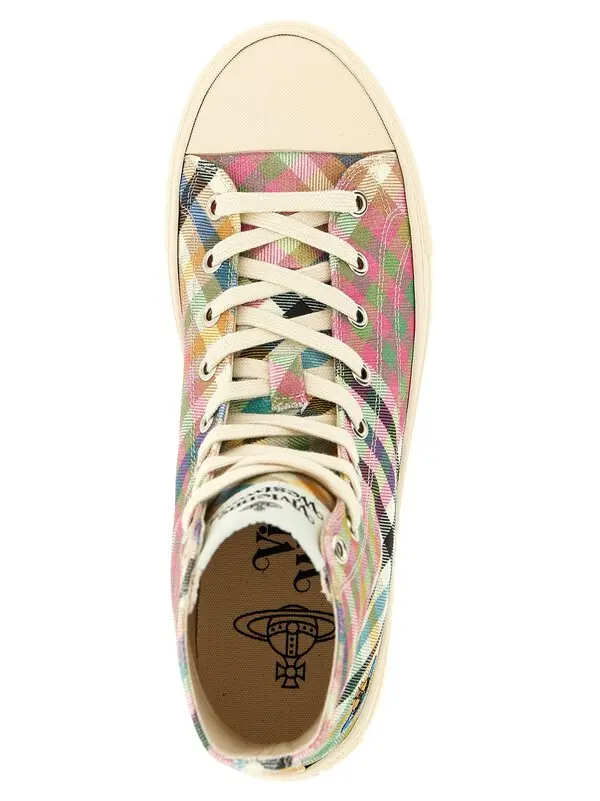 VIVIENNE WESTWOOD Plimsoll High-top Sneakers With Tartan Pattern